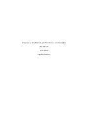 FullerCara PSYFP7610 Assessment3 1 Docx Evaluation Of Test Materials
