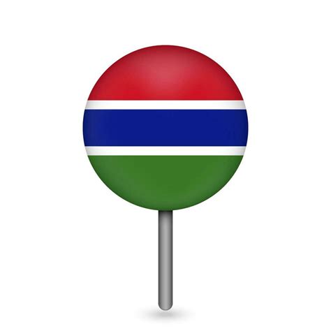 Map Pointer With Contry Gambia Gambia Flag Vector Illustration