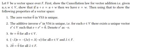 solved let v be a vector space over f first show the