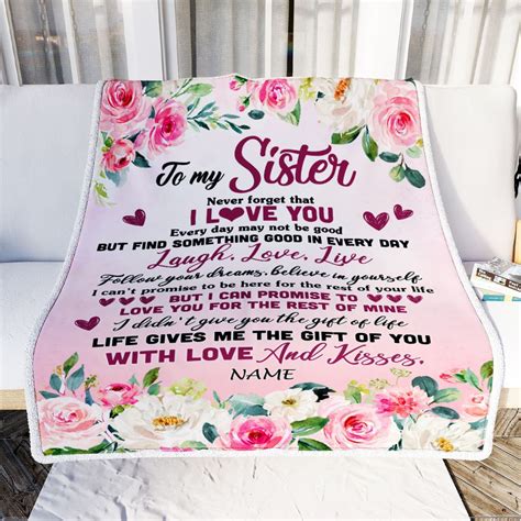 Personalized To My Sister Blanket From Brother Sister Never Forget I L