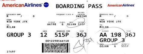 American Airlines Boarding Pass Airlines