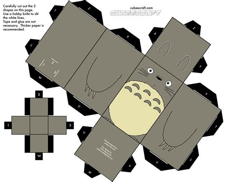 Free DIY Papercraft Anime Printables Totoro Domo Kun P Chan