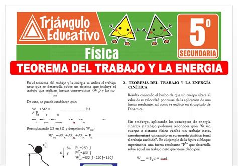 Teorema del Trabajo y la Energía para Quinto de Secundaria Fichas GRATIS