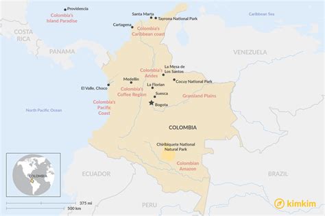 Colombia Regions Map
