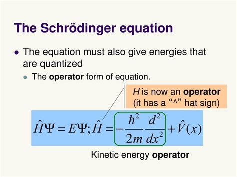 PPT Lecture 3 The Schrödinger equation PowerPoint Presentation free