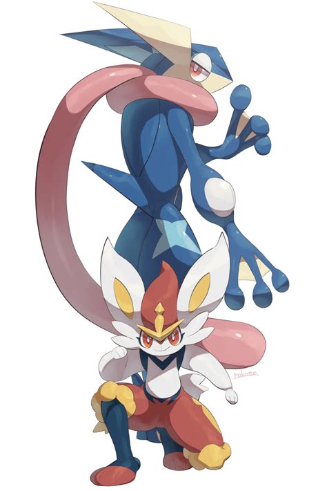 Cinderace And Greninja Pokemon Drawn By Makoto Ikemu Danbooru