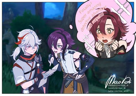 Mao On Twitter Heizou Finally Got Kazuha To Work On A Case With Him