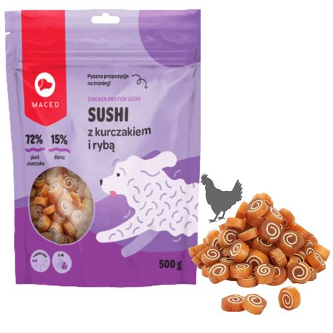 Treserki Przysmak Gryzak Dla Psa Sushi Z Kurczakiem I Ryb G Maced