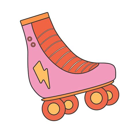 Premium Vector Retro Groovy Hippie S Sticker Roller Skates Sticker