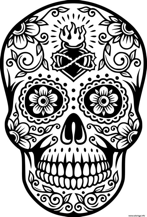 Coloriage Squelette Halloween Tete De Mort JeColorie