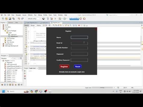How To Design Register Form In Java In Netbeans Ide Java Tutorial
