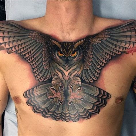 Owl Chest Tattoo Designs For Men Nocturnal Ink Ideas Owl Tattoo