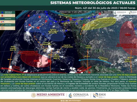 Se prevén fuertes lluvias actividad eléctrica y rachas de viento en el