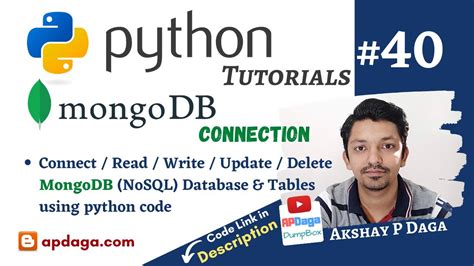 python 40 mongodb connection using python tutorial by apdaga youtube