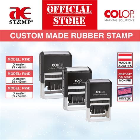 Custom Made COLOP Rectangular Dater Stamp Self Inking Stamp Date