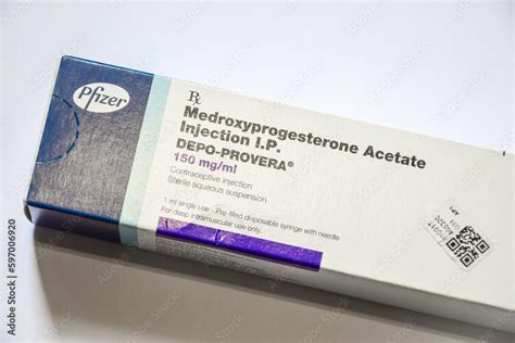 Depo Provera Isolated On White Background A Contraceptive Injection