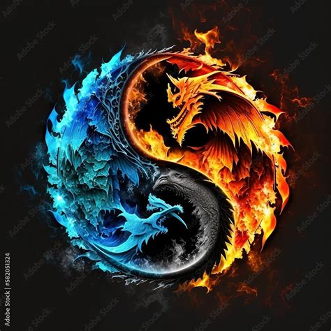 Yin And Yang Dragon Stock Illustration Adobe Stock