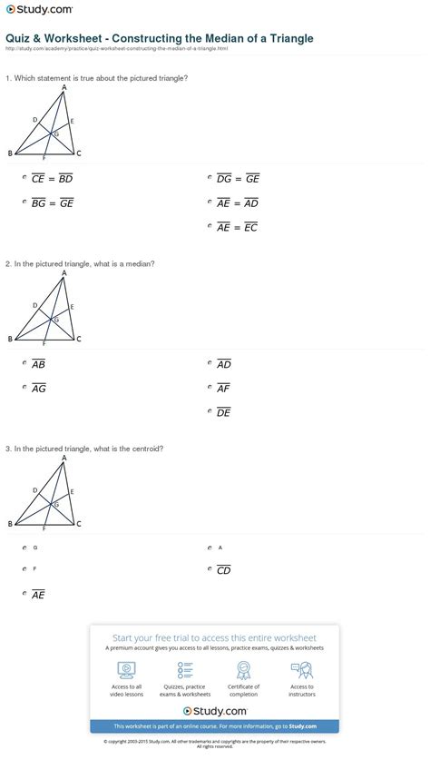 Medians And Altitudes Of Triangles Worksheet Answers