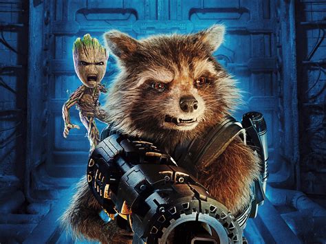Guardians Of The Galaxy Vol 2 Rocket Groot 4K Ultra HD Wallpaper
