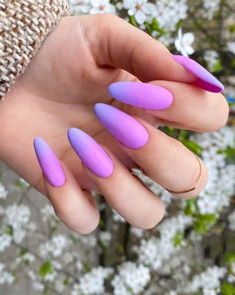 Get Mesmerizing Purple Ombre Matte Nails For A Chic And Edgy Look