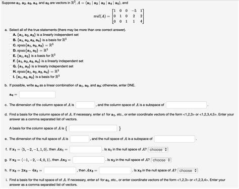 solved suppose a1 a2 a3 a4 and a5 are vectors in