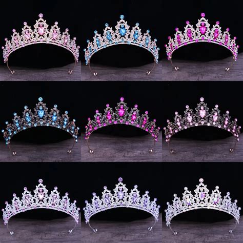 Tiara Para El Pelo De Boda Barroca Vintage Negra Corona Nupcial De