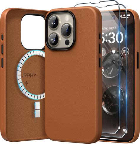SURPHY Funda De Piel Para IPhone 15 Pro MAX Case Compatible Con MagSafe