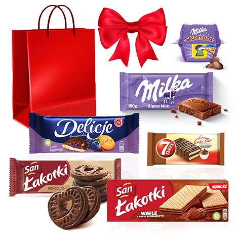 Kosz prezentowy Milka Zestaw box słodyczy na prezent Walentynki