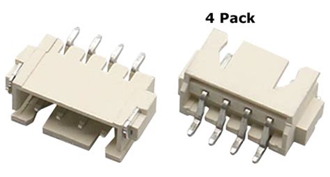 JST XH 2 54mm 4 Pin Connector SMD 4 Pack Micro Robotics