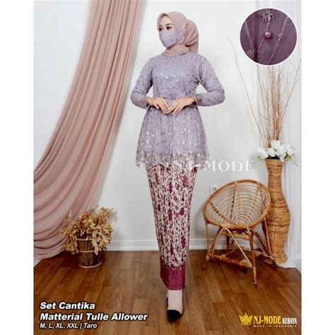 Jual AMORA BLOUSE KEBAYA CANTIKA PITA ROK PLISKET BATIK KEBAYA