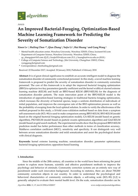 pdf an improved bacterial foraging optimization based machine learning framework for