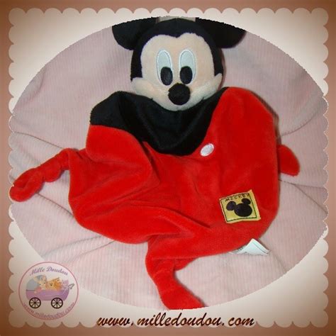 DISNEY SOS DOUDOU MICKEY PLAT MOUCHOIR NOIR ROUGE