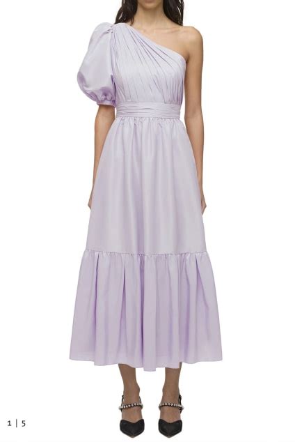 Lilac One Shoulder Midi Dress Self Portrait Dresses Images Page