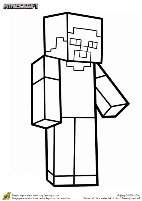 Coloriage de Steve le héros du jeu Minecraft