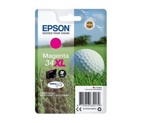 4 Tinteiros Originais Epson T3476 34 XL Preto 16 3ml Cor 10 8ml