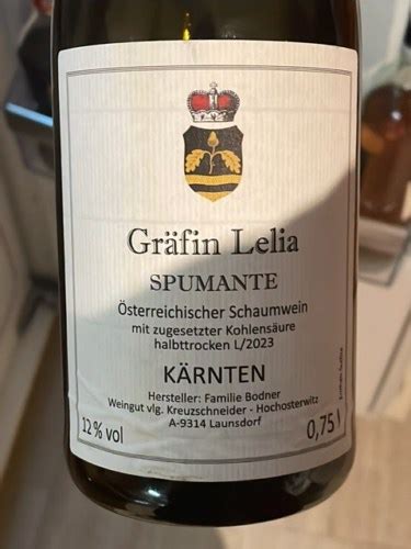 Kreuzschneider Gräfin Lelia Kärnten Spumante Vivino US