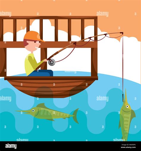Fishing People Cartoon Stock Vector Image Art Alamy
