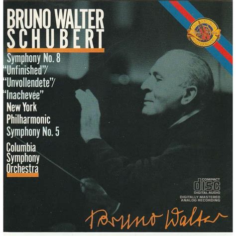 Schubert Symphony No 8 Unfinished Symphony No 5 By Bruno Walter CD
