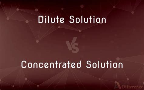 Dilute Solution Vs Concentrated Solution Whats The Difference