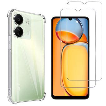 Coque antichoc pour Xiaomi Redmi 13C et 2 Verres Trempé Film Protection