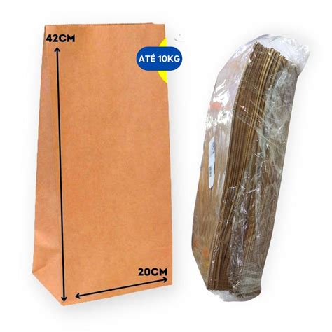 Saco De Papel Kraft Sos Liso Para Delivery Kg X X Cm Pct
