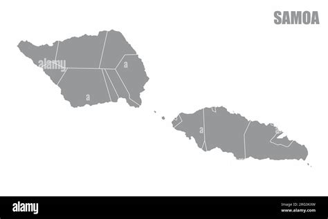 Samoa Administrative Map Isolated On White Background Stock Vector