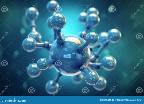 3d Illustration Of Molecule Structure With Virus Stock Illustration