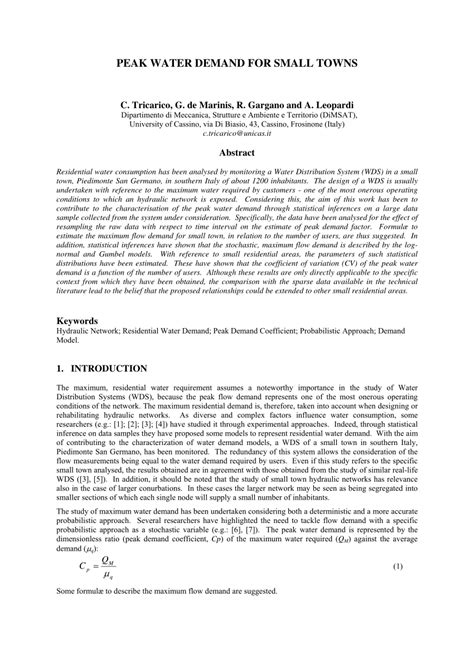 pdf peak residential water demand