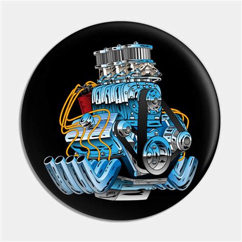 Hot Rod Race Car Dragster Engine Cartoon Illustration