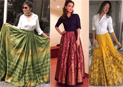 Fashion Style 5 Ways To Wear Traditional Skirt With Modern And Edgy Tops