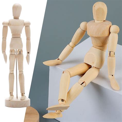 Wood Artist Drawing Manikin Articulated Mannequin With Base And