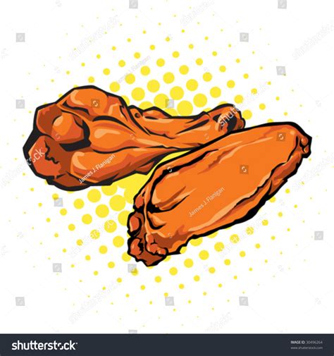 Vector Illustration Of Chicken Wings Buffalo Style