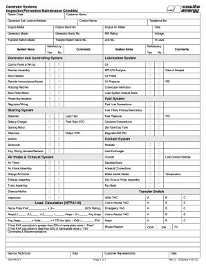 Generator Maintenance Checklist Excel Complete With Ease Airslate