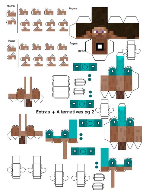 Advanced Steve Papercraft Extras 2 By Frownieman On Deviantart